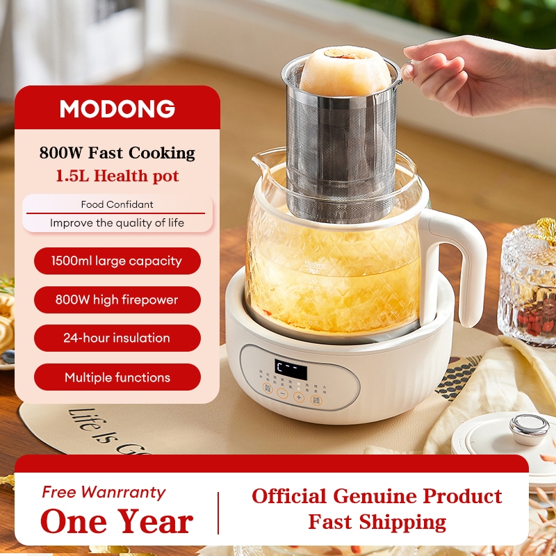 MODONG Health Pot 800W Fast Cooking + 1.5L Large Capacity + 24-Hour ...