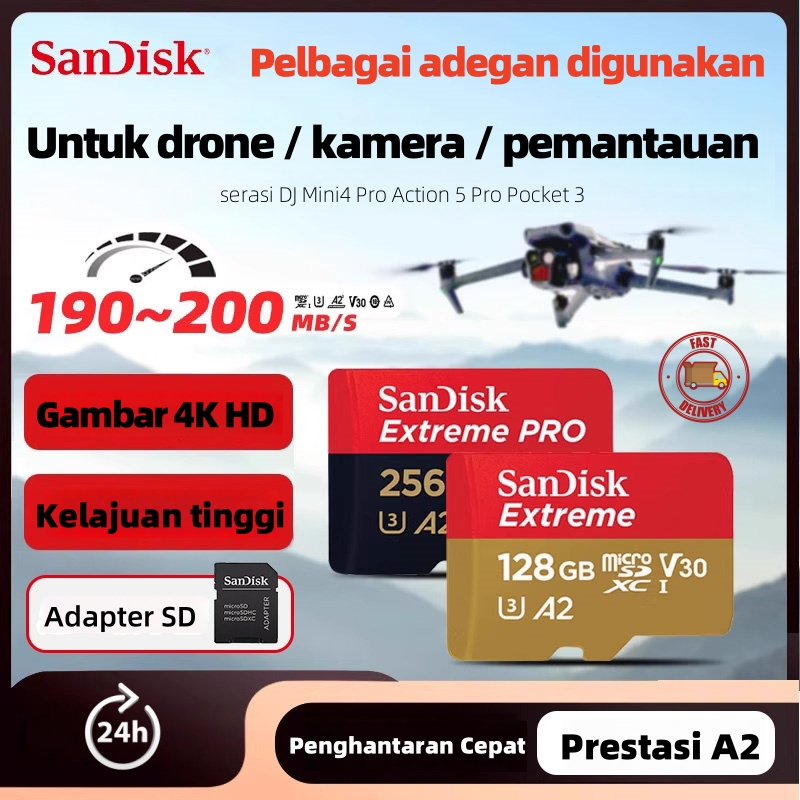 SanDisk Extreme PRO microSDXC UHS-I Card (64GB/128GB/256GB/512GB ...