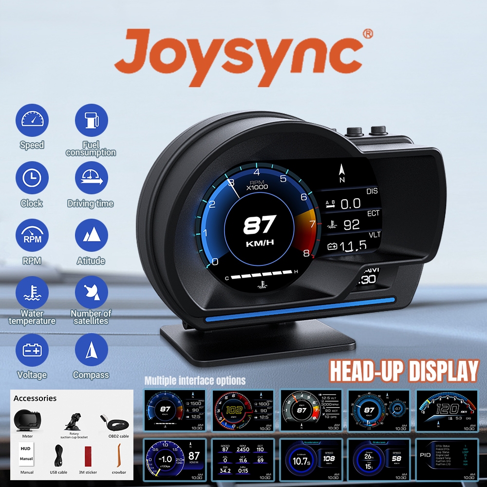P6 Smart OBD+GPS HUD Car Head-Up Display – Vehicle Speed, RPM, Fuel ...