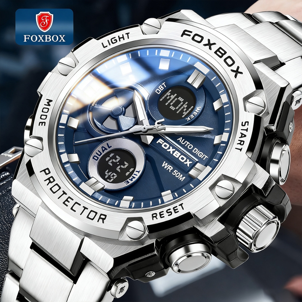 FOXBOX New LED Digital Sport Watches For Men Luxury Brand Quartz ...