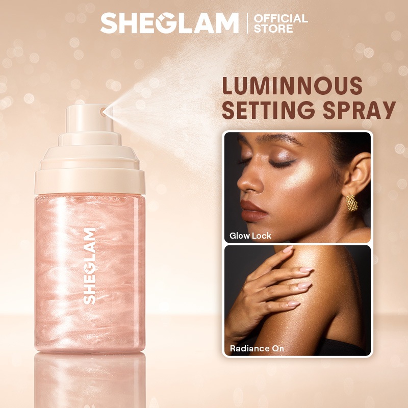 SHEGLAM Light Me Up Luminous Setting Spray Gold Glitter Effect All Day ...