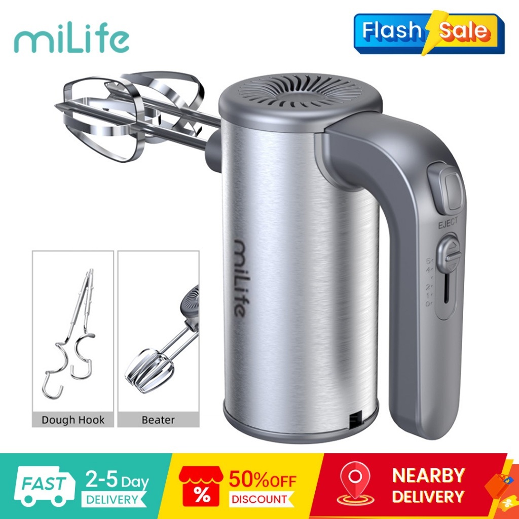 MiLife Electric Handheld Mixer 250W Powerful Mixing With Stainless ...