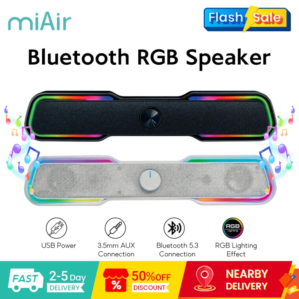 MiAir Bluetooth RGB Speaker SOUND PRO 360° Surround Sound RGB Lighting ...