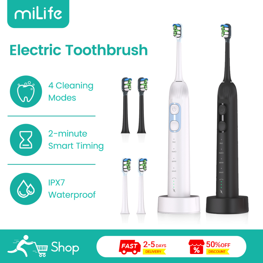 MiLife Electric Toothbrush X300-U 4 Modes IPX7 Waterproof Type-C ...