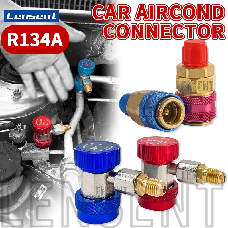 Lensent Auto AC R134a Quick Connector Adapter Low High HVAC refrigerant ...