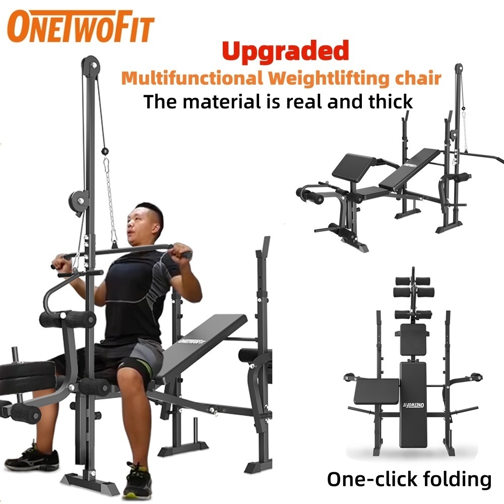 OneTwoFit Bench Press Multifunctional Weight lifting Chair Barbell ...