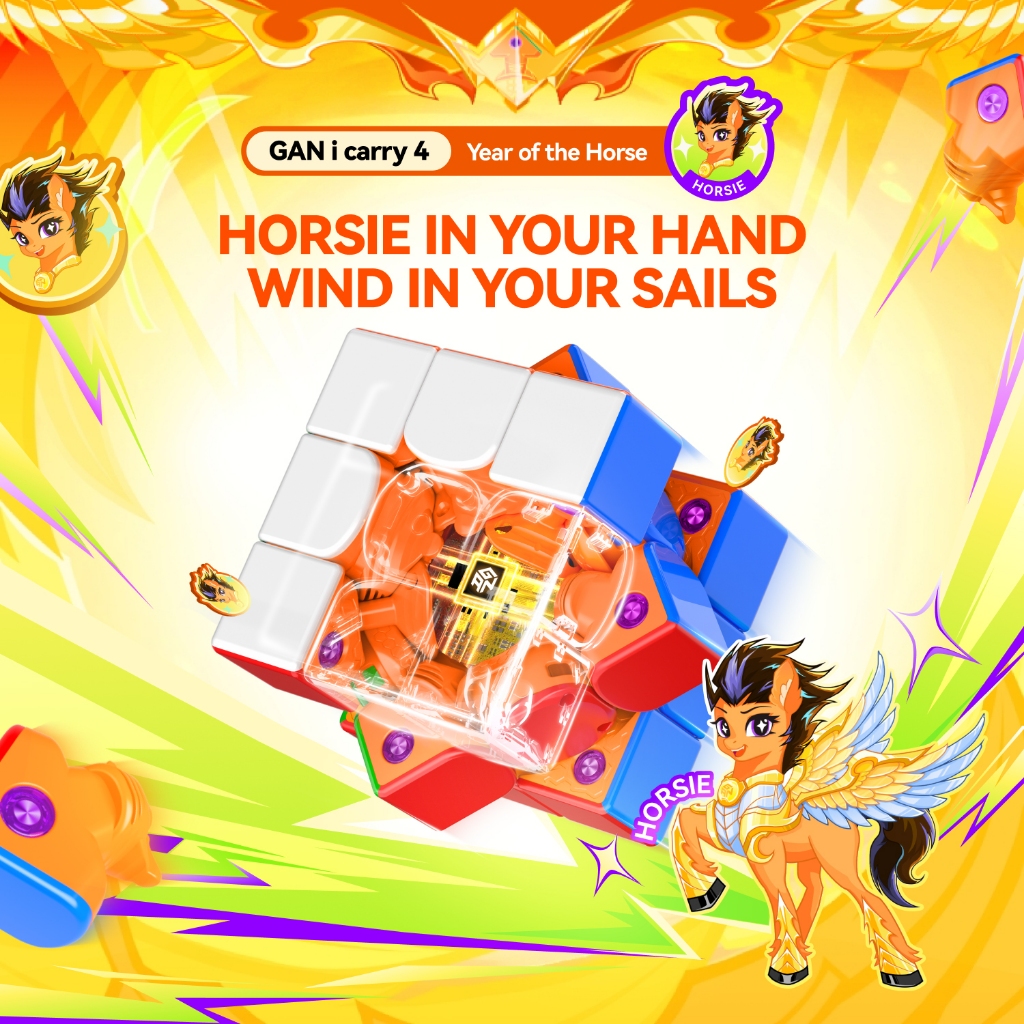 GAN i Carry 4 Smart Cube Year Of The Horse Edition 3x3 Speed Cube ...