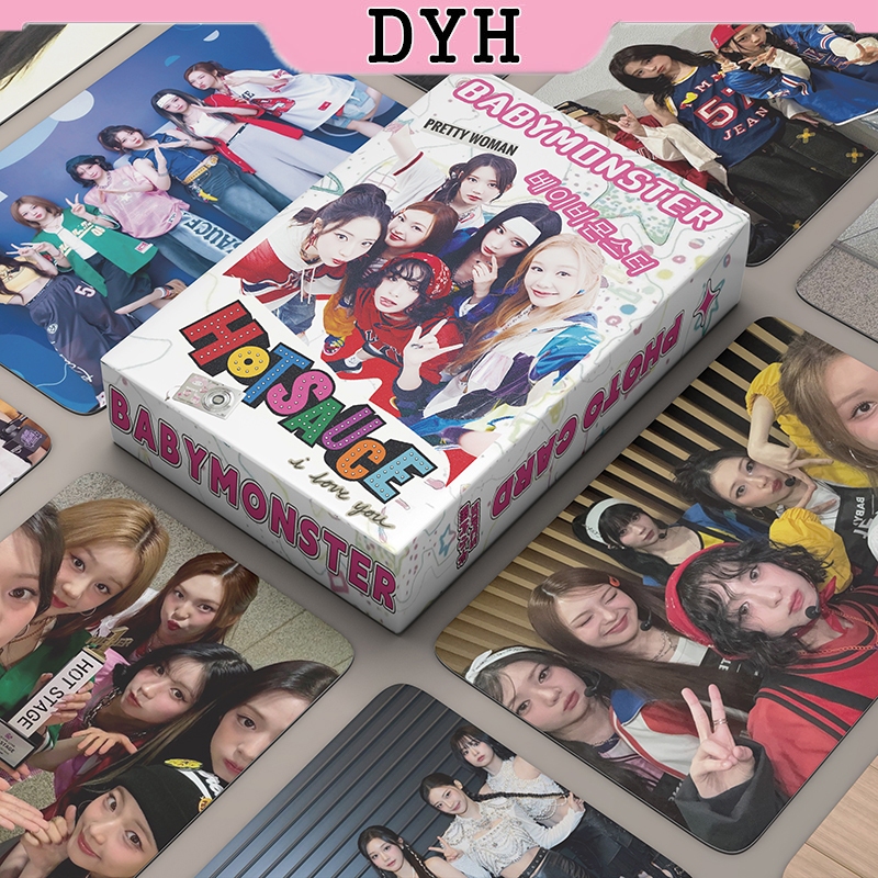 50pcs/box BABYMONSTER Laser Card RUKA PHARITA Photocards LOMO Card KPOP ...