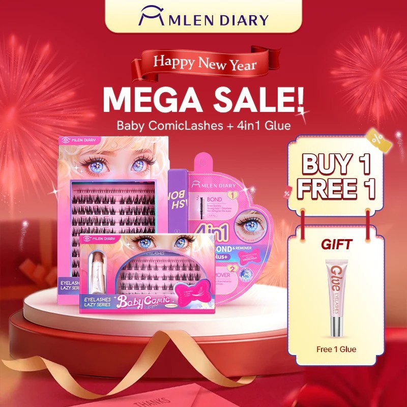 Mlen Diary Baby Comic False Eyelashes Natural Manga Look Lightweight ...