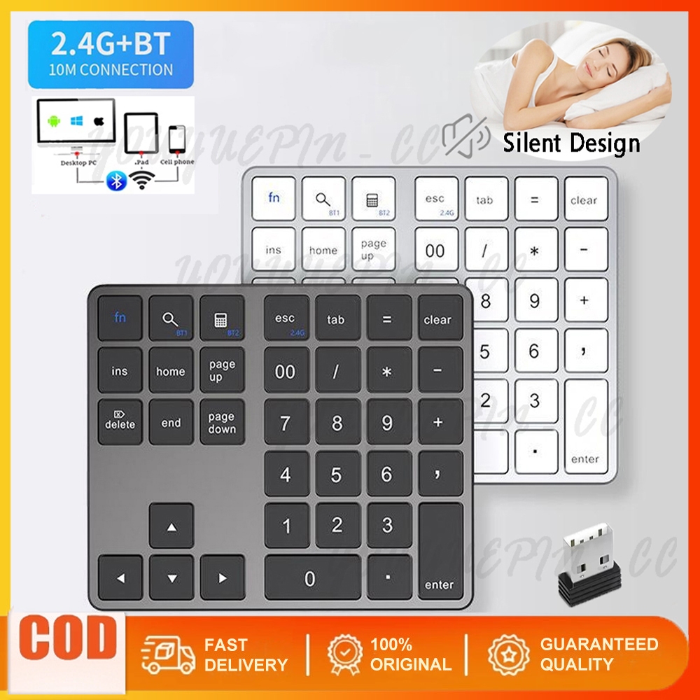 (🚚MY Stock🚚) 35 Keys Dual Bluetooth Number Keyboard 2.4G Wireless Pad ...