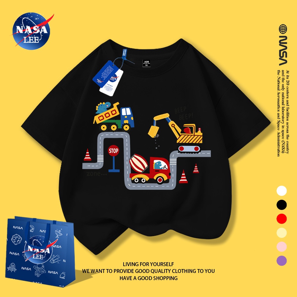 NASA Kids T-shirt [Cotton] , Car Cartoon Design, Comfortable for Boys ...