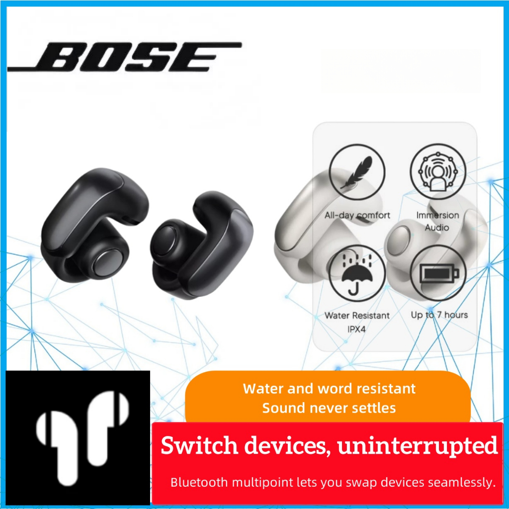 Bose Ultra Open Earbuds True Wireless Open-Ear Design OpenAudio ...