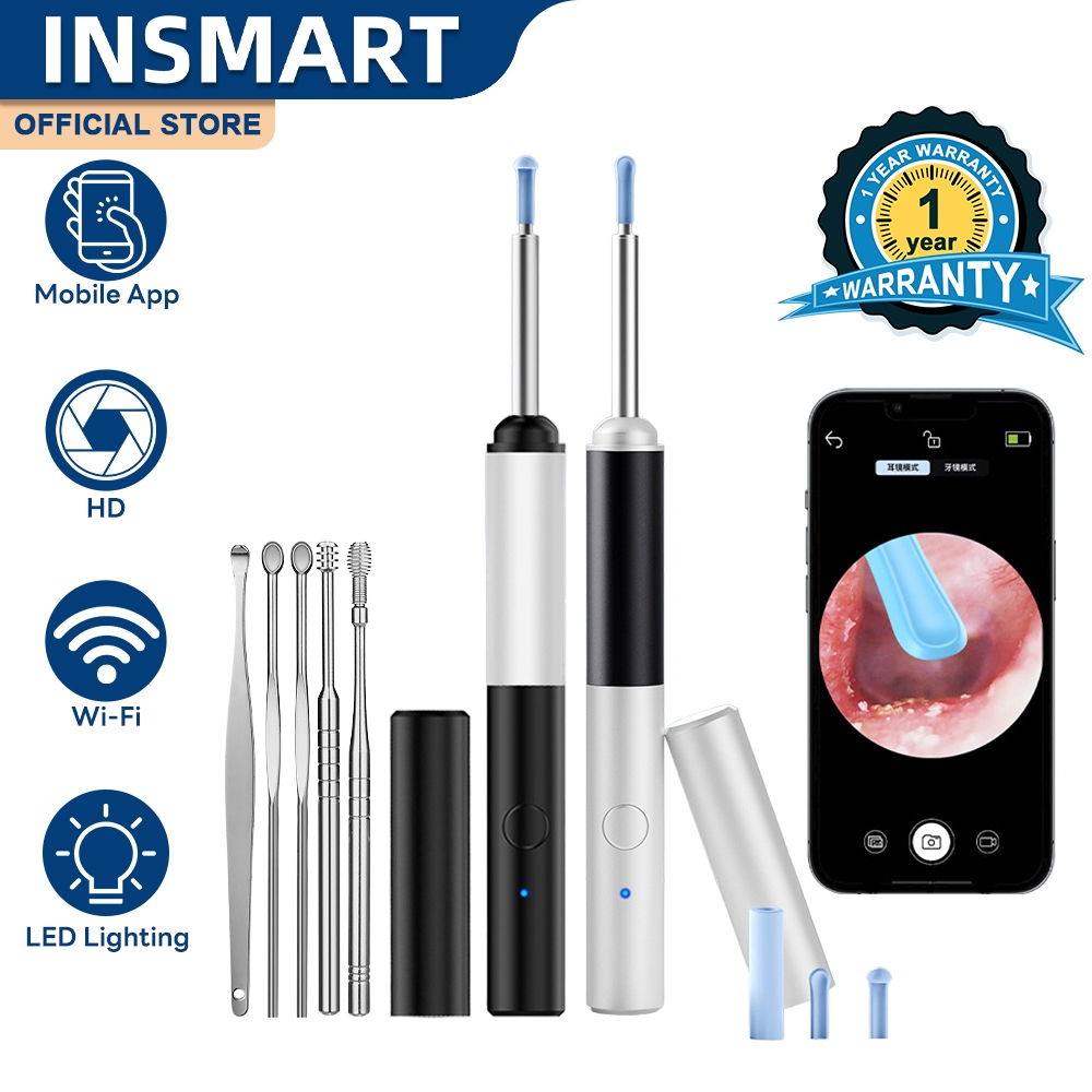 INSMART Visual Ear Pick, Earwax Removal and Cleaning Camera, 1080P Full ...