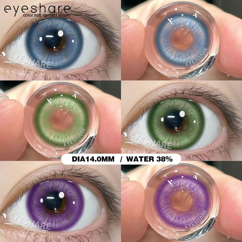 EYESHARE Blue Natural Soft Contact Lenses Delivery Contact Lens Case ...