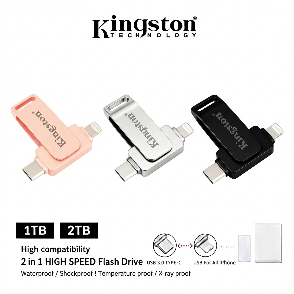 Kingston 2in1 USB Flash Drive with usb Dual Drive Storage pendrive 1TB ...