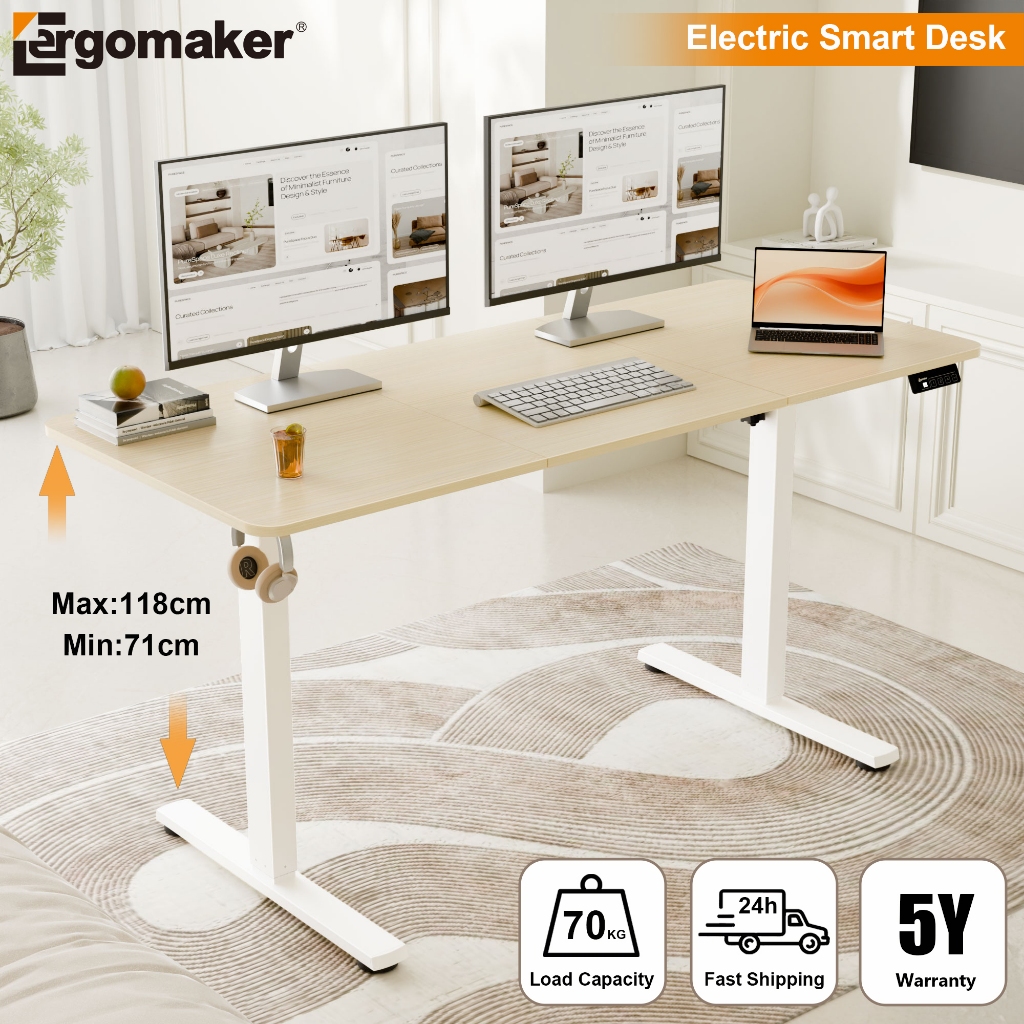 Ergomaker Electric Meja Smart Standing Desk For Office Computer Table ...