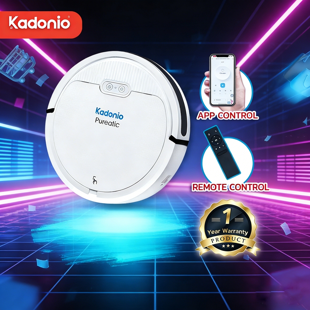 Kadonio Smart Robot Vacuum Cleaner and mop 3000PA Powerful，Remote and ...