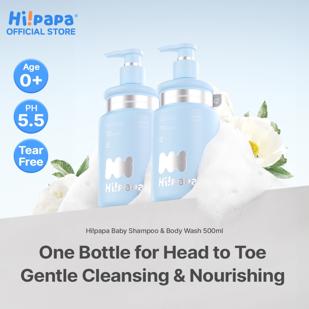 Hi!papa Baby 2-in-1 Shampoo & Body Wash Head-to-Toe Gentle Bath Tear ...