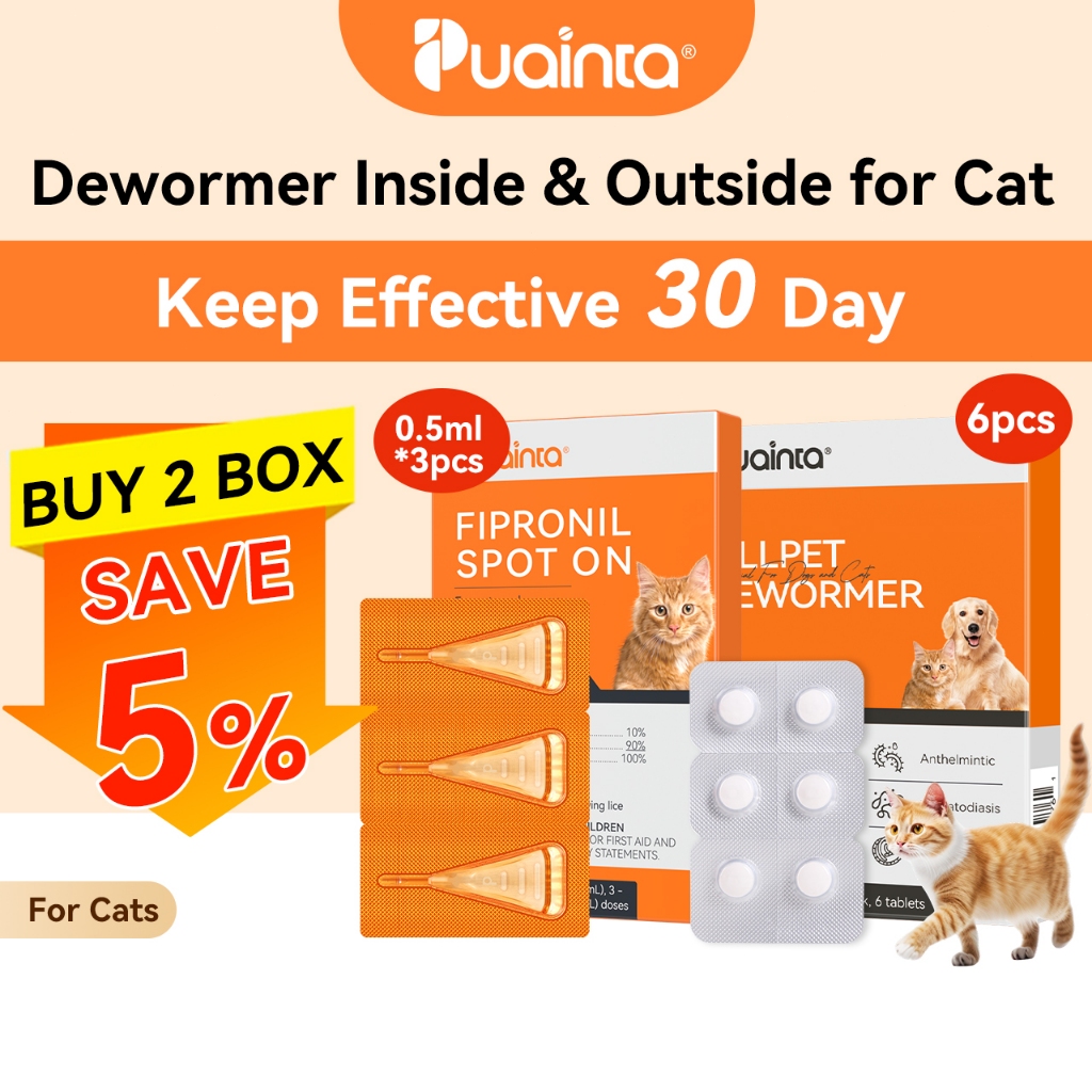 PUAINTA Anti Tick Flea Pet Spot-On External Dewormer & Pet Dewormer ...