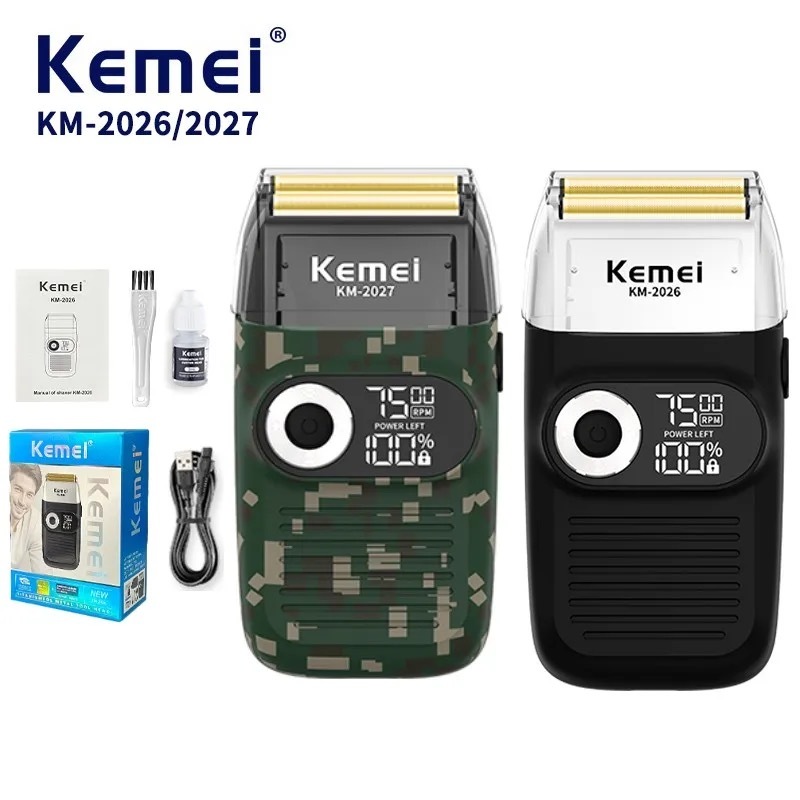 Kemei 2026 2027 Barber Electric Reciprocating Razors Rechargeable Bald ...