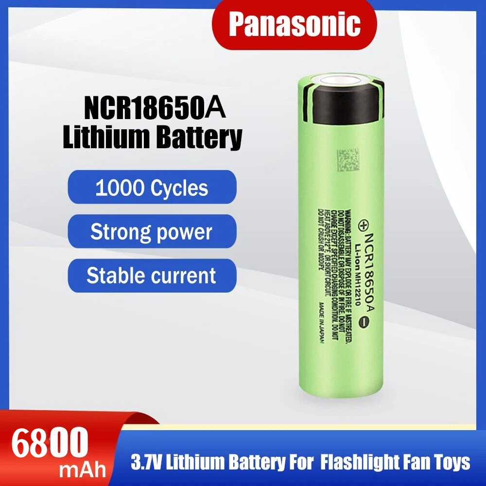 Panasonic 18650 3.7V 6800mAh NCR18650A Rechargeable Lithium Battery for ...