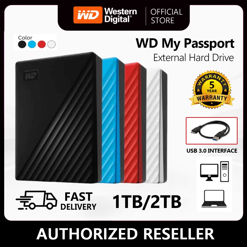 WD Western Digital External hard drive 1TB /2TB My Passport USB 3.0 ...