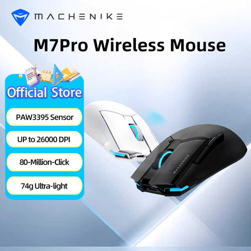 Machenike M7 Pro Gaming Mouse PAW3395 ,PAW3104 Dual Mode Wireless Mouse ...