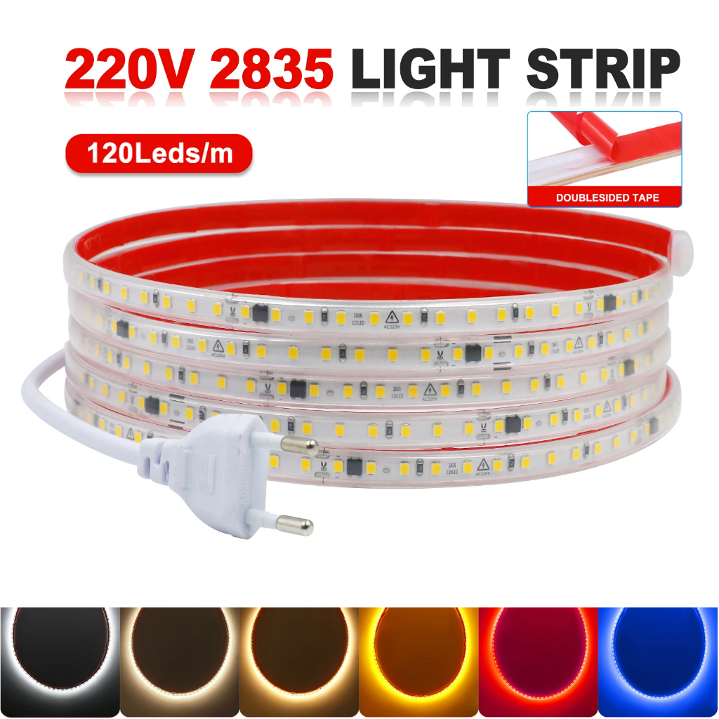 LED Light Strip 2835 Flexible Diode Tape 220v Linear Indoor Outdoor ...
