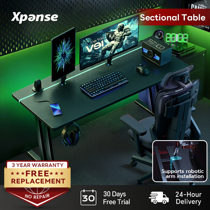 Xpanse Z-Type Gaming Office Computer Study Table Meja Gaming Split-Top ...