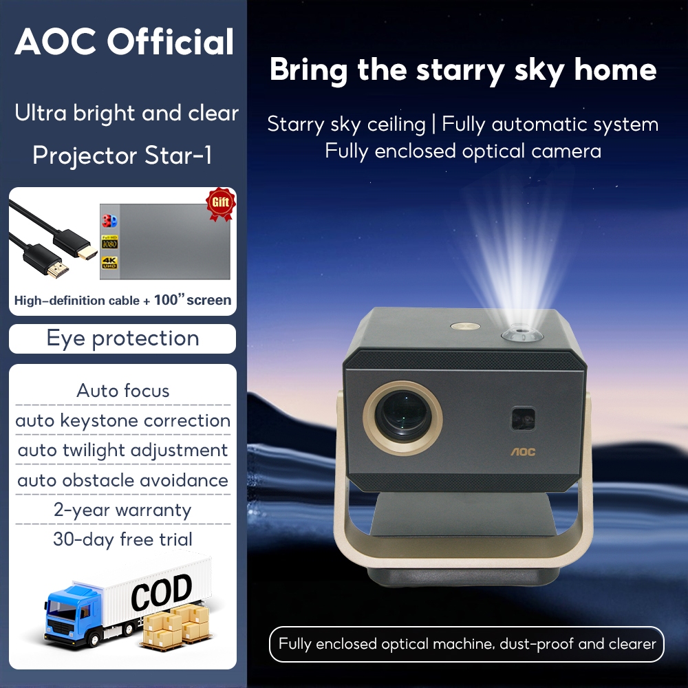 Projector AOC STAR1 Eye Protection Dual-Purpose Projector 4k Ultra HD ...