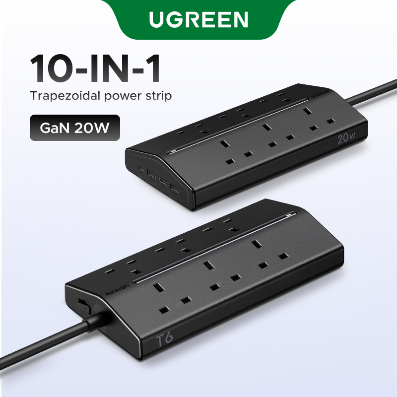 UGREEN GaN 20W 10 IN 1 USB C*1 +USB A*3+ AC*6 Fast Charging Socket 1.5M ...