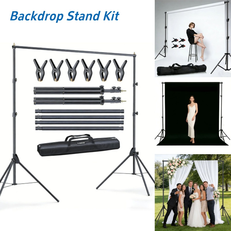 【Local Stock】2M*2M Heavy Duty Background Stand Kit Photography Backdrop ...