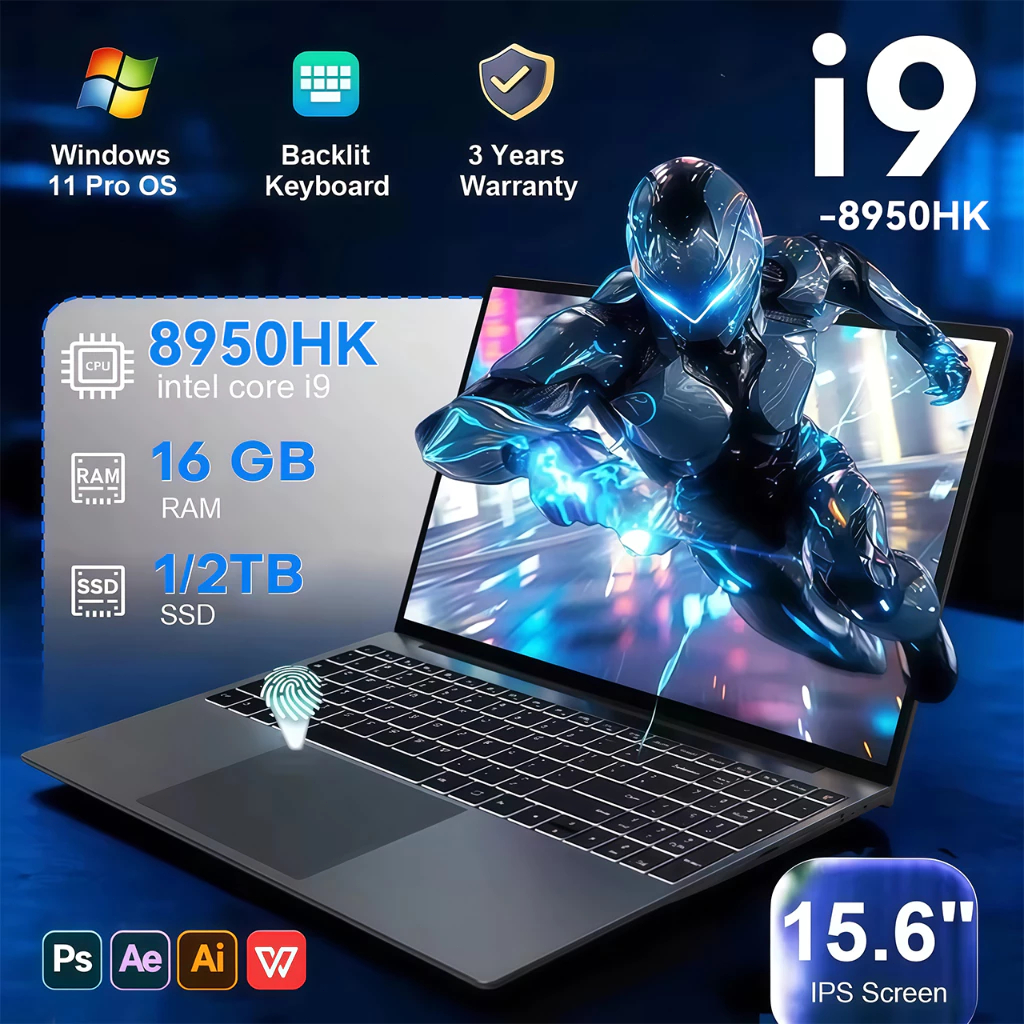 【Fingerprint backlit keyboard】New Arrival 15.6 Inch Windows 11 pro ...