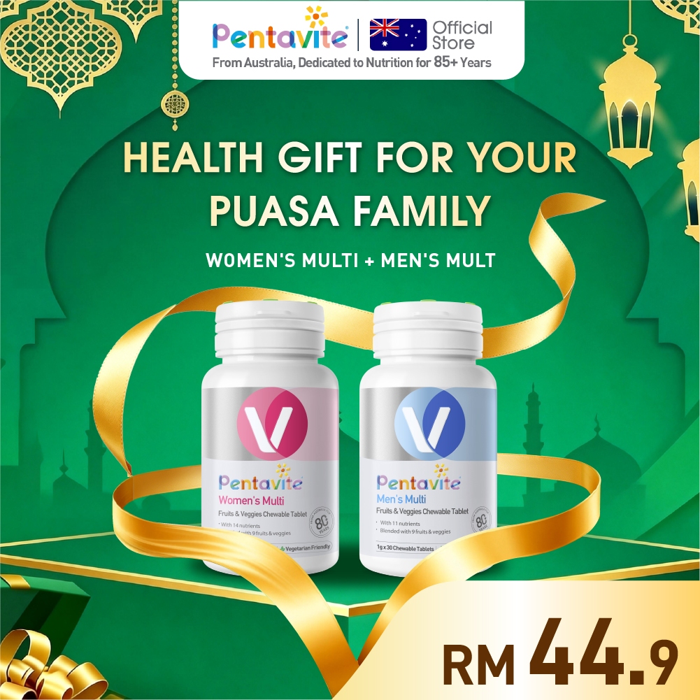 Pentavite Couple Bundle – Men Multivitamin 30 Tablets (KKM Certified 16 ...