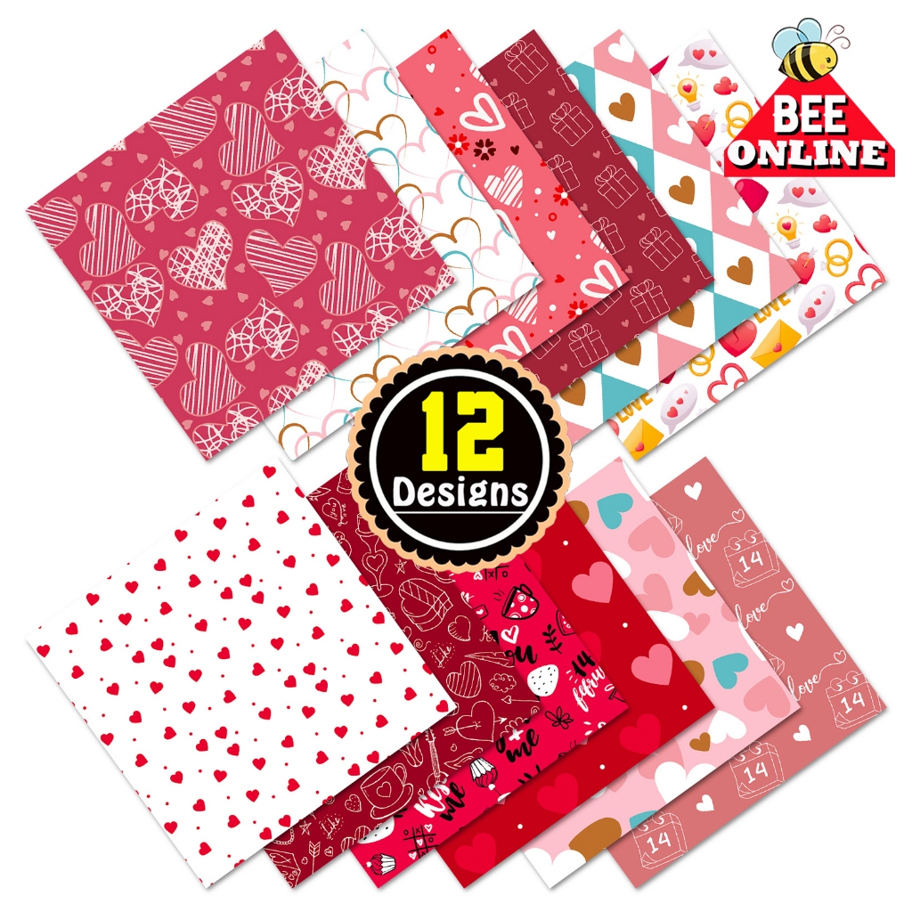 Origami Paper 15cm Handmade paper Valentine's Day Patterned Paper 12 ...