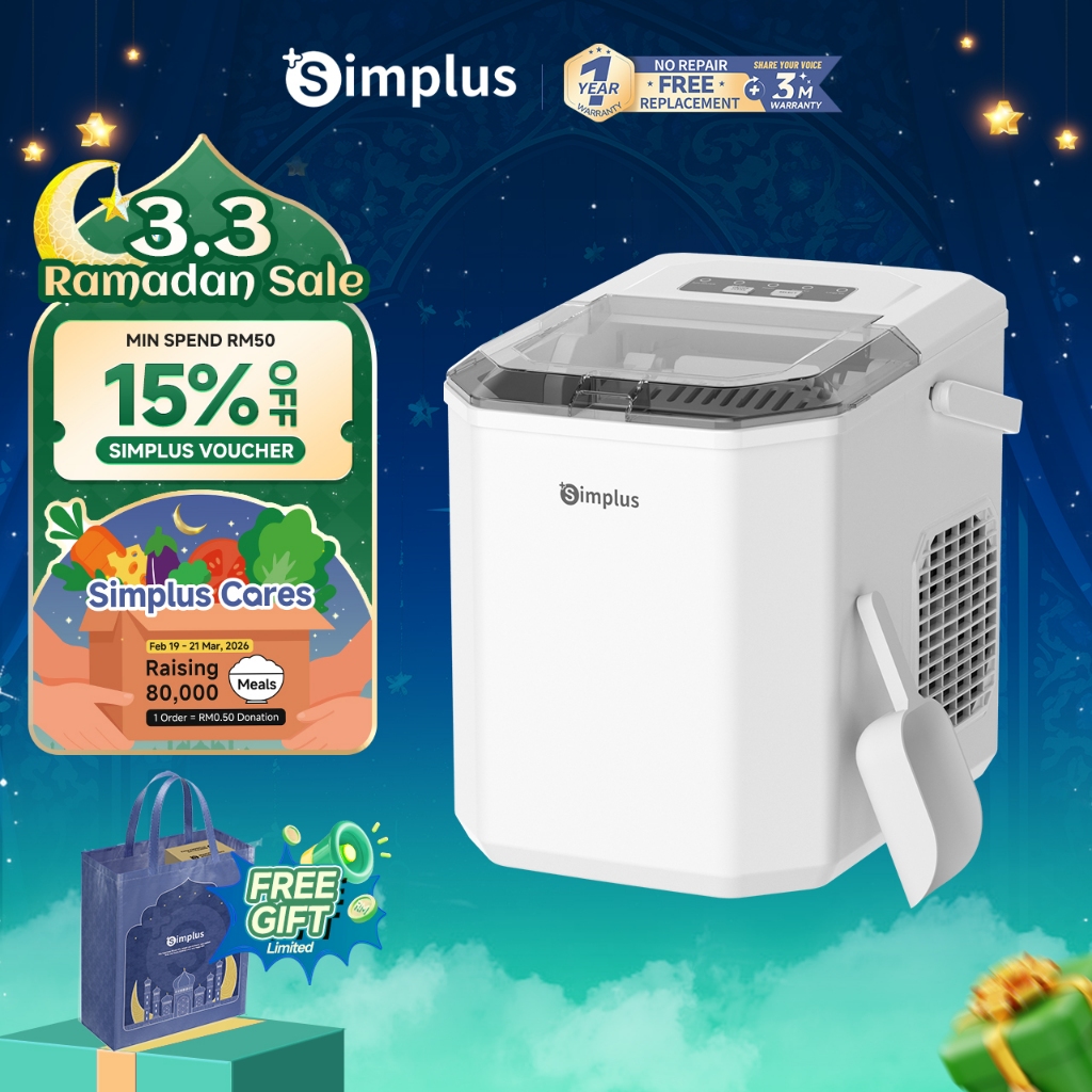 Simplus Ice Maker | 12kg Homemade Ice Cubes | 24h Reservation ...