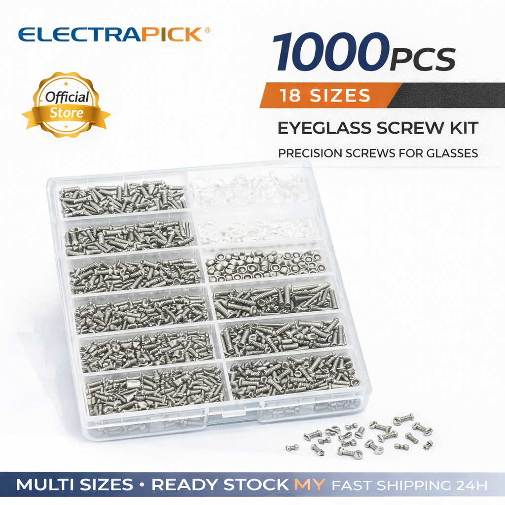 Electrapick Micro Screws Set for Eyeglass & Watch Repair – 18 Sizes ...