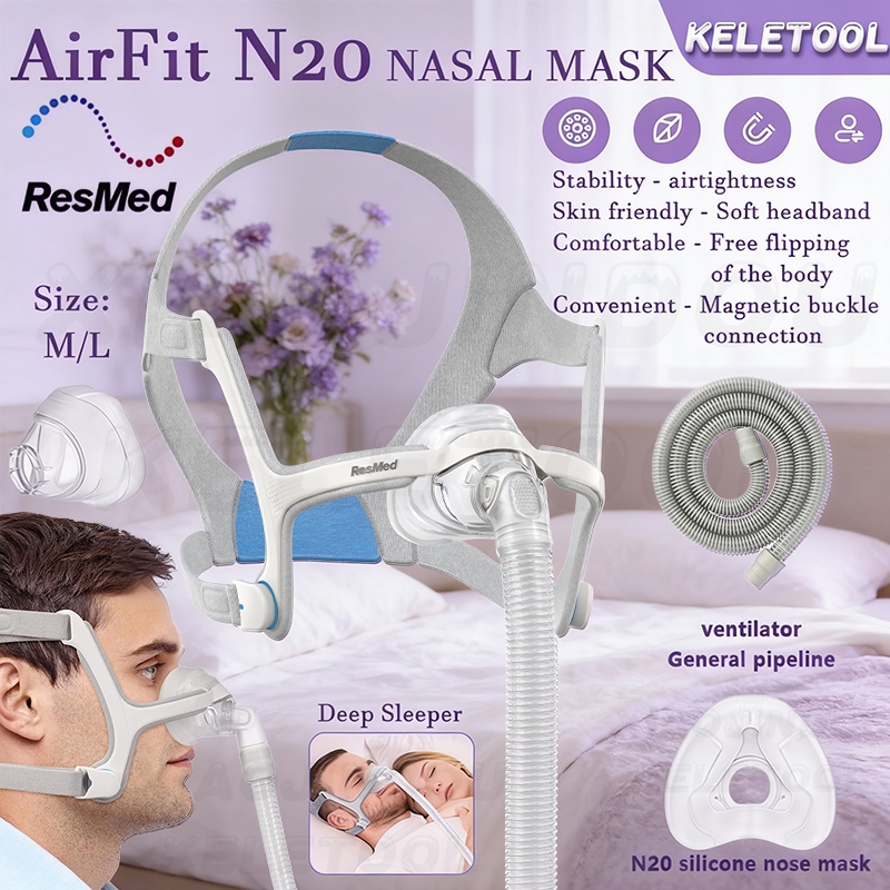 Resmed AirFit N20 Nasal Mask Face Mask Mouth and Nose Mask Comfortable ...