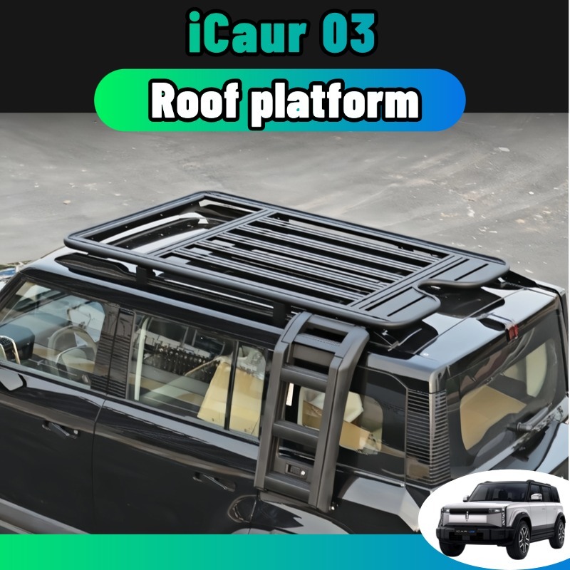 iCaur 03 Aluminum Roof Rack Off-Road Cargo Basket Camping Heavy Duty ...