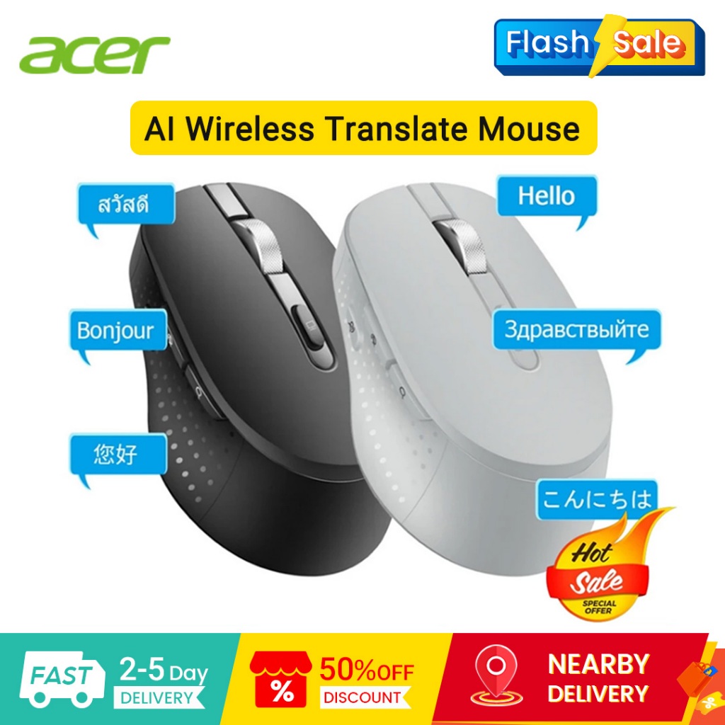 Acer M115 AI Wireless Mouse with Translation for PC Laptop Ergonomic ...