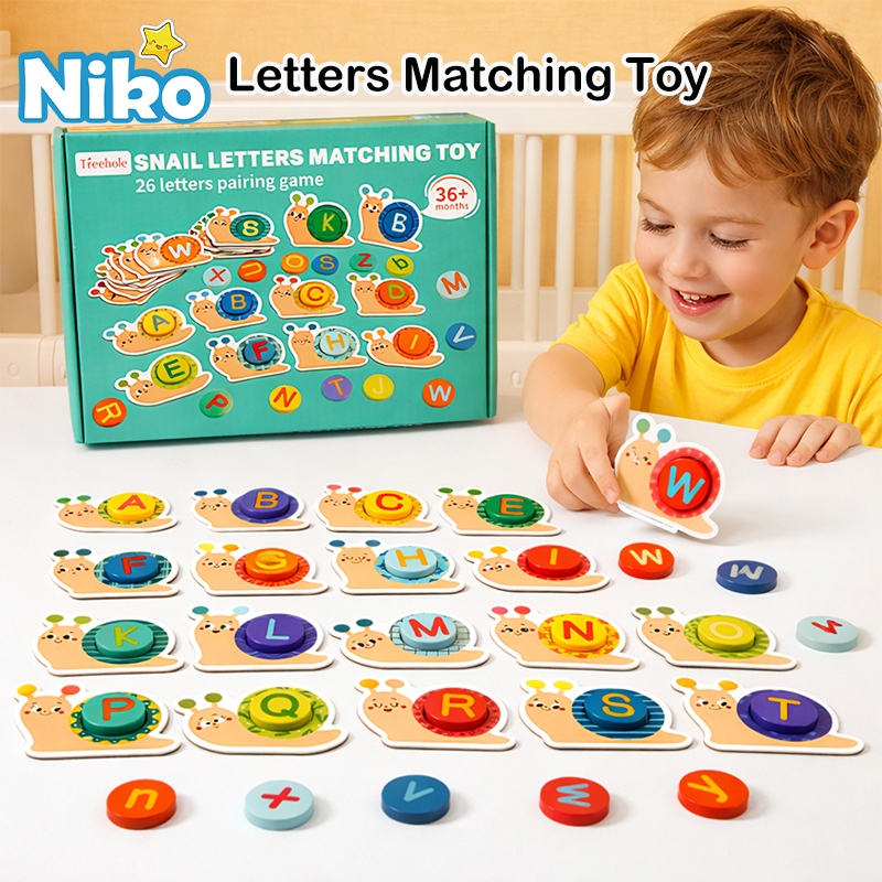 NIKO Kids Alphabet Matching Toy Snail Letter Puzzle 26 ABC Uppercase ...