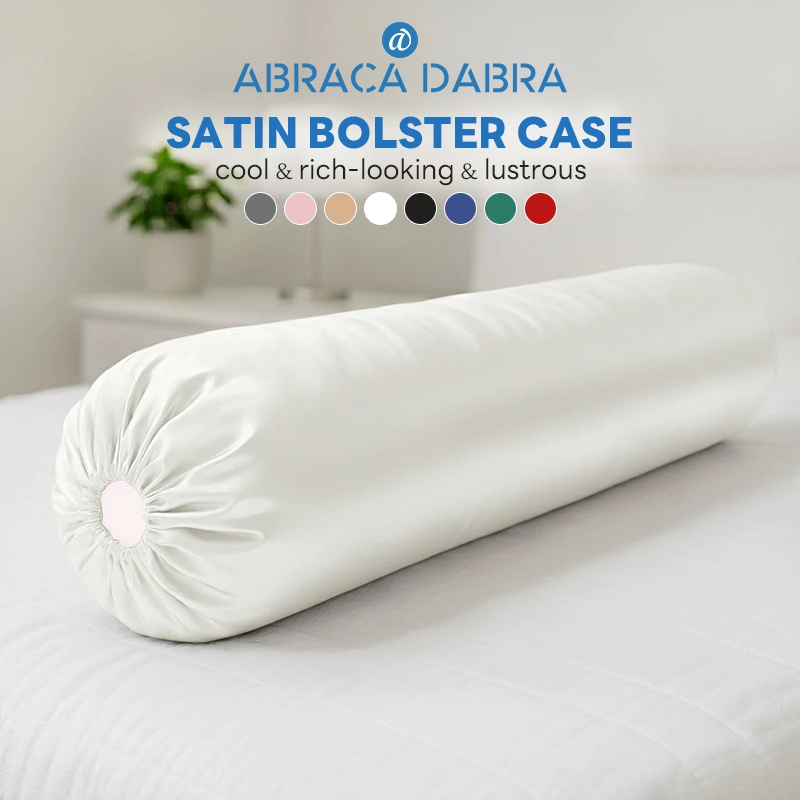 Abraca Dabra Satin Soft Silk Solid Bolster Case - 16 Colour (1 Pc ...