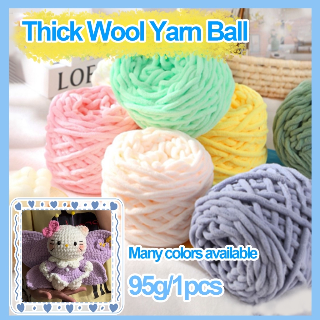 1Roll Thick Soft Chunky Chenille Fancy Blanket Towel Yarn Ball 100g DIY ...