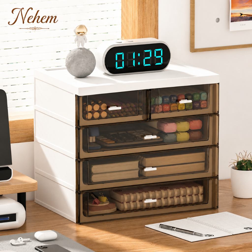 Nehem - Desk organizer large storage box A4 drawer Gift for office ...