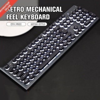 【Local Stock】K70 Punk Retro Mechanical Feel Wired Keyboard Round Button ...