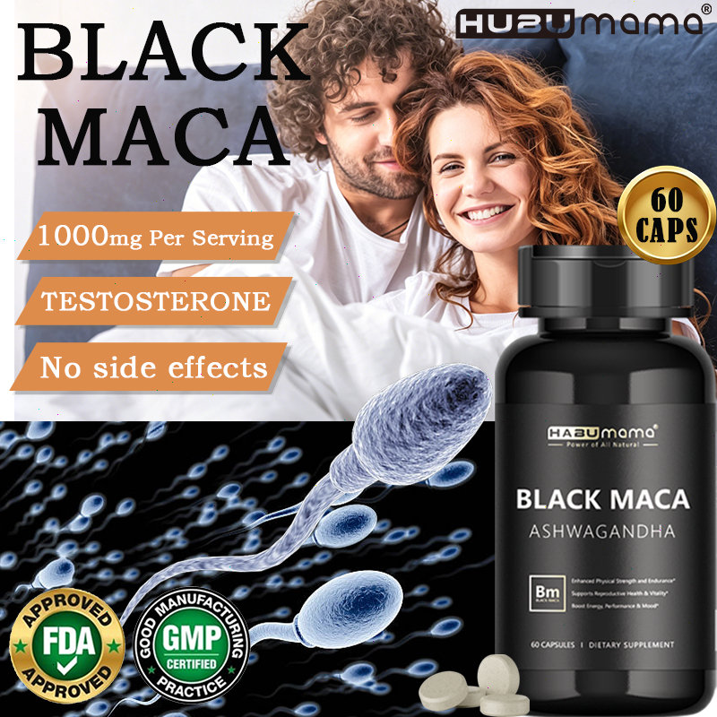 Halal Black Maca with Ashwagandha for Men | Supports Energy Stamina ...