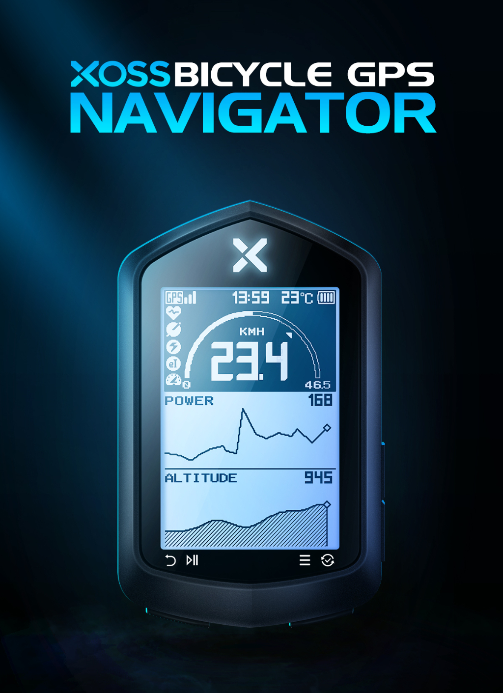 Xoss nav gps bike computer shop cycling heart rate sensors monitor mtb ...