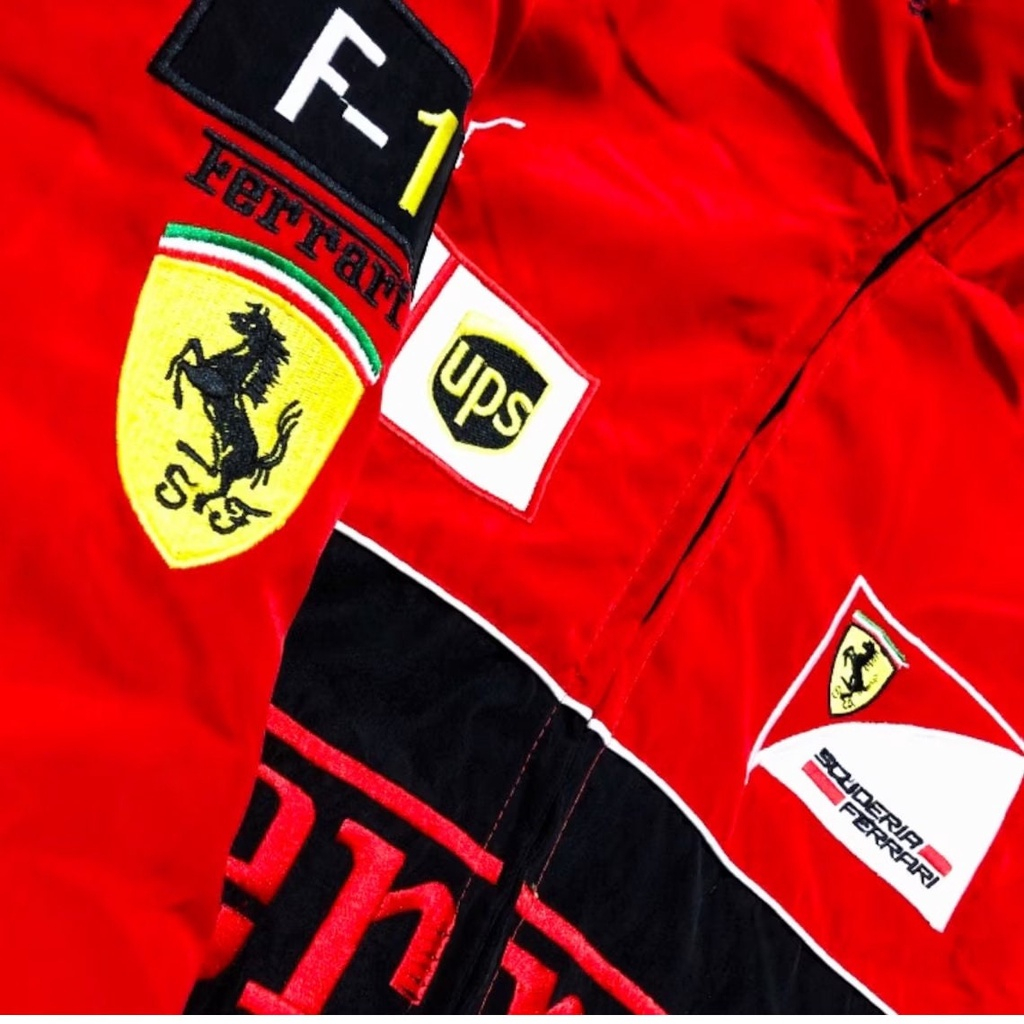 Casual Printed Jacket Vintage Ferrari F1 Racing Jacket Cotton ...
