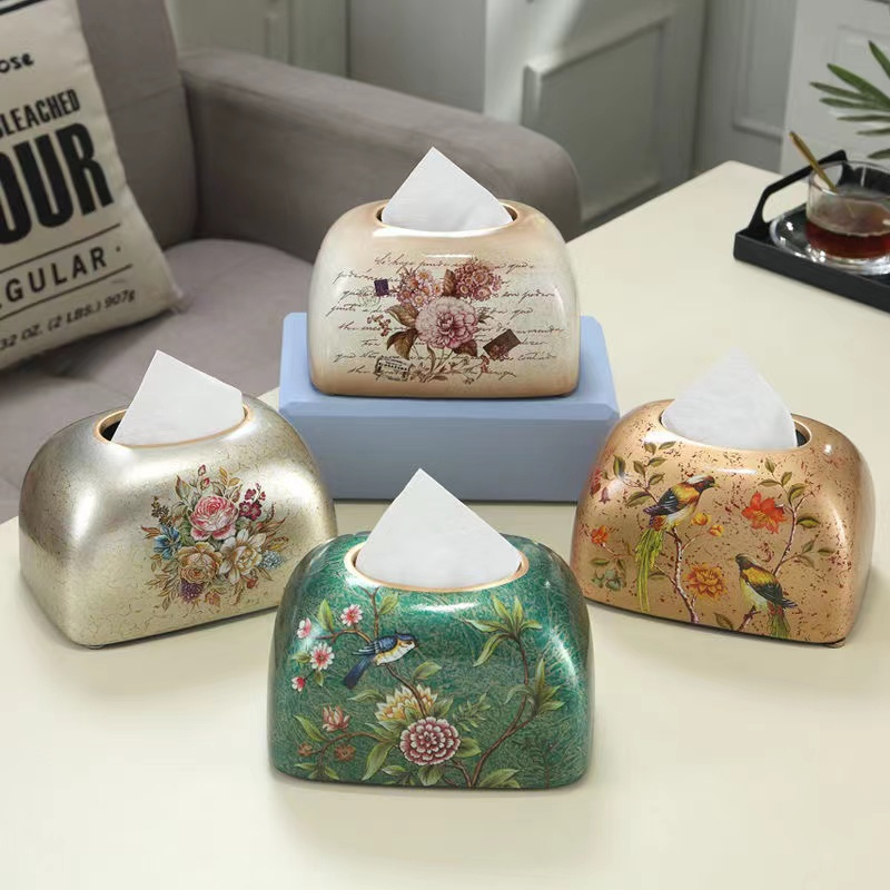 Lifestory Ceramic Tissue Box Face Tissue Box Modern Creative Flower ...
