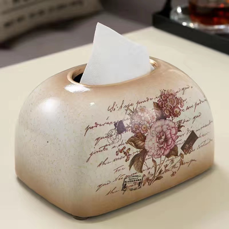 Lifestory Ceramic Tissue Box Face Tissue Box Modern Creative Flower ...